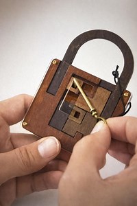 Wooden Puzzle Padlock With Key – IQ Puzzle & Logic Challenge – Educational Thinking Game - Etsy UK