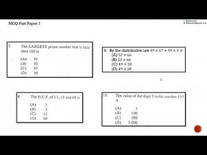 Multiple Choice 1 | 7,8,9&10 | CXC CSEC Mathematics | Number Theory