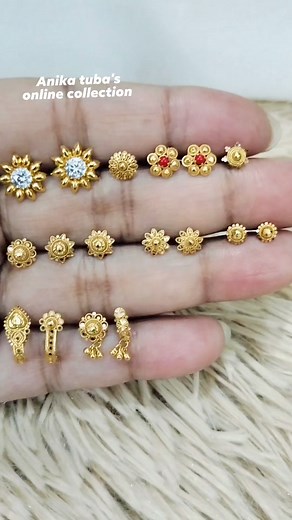 16 shares | Gold nose pin / earring #gold #nose #pin #ring | Anika Tuba's online collection | Facebook
