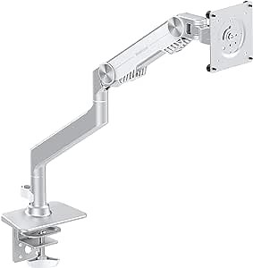 Premium Single Monitor Stand - Monitor Mount for LED LCD,Up to 17''-27'' Screen,Aluminum (Silver)