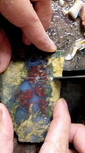 72K views · 431 reactions | This video shows the complete transformation of a rough stone slab into a finished scenic cabochon. No talking, no text — just a slow and careful lapidary process where hidden colors, natural moss patterns, and a small druzy crystal slowly appear during polishing. Watch the full process and enjoy the moment when the stone finally reveals its inner scene.  #fblifestyle #lapidaryart #handmade #gemstone #craftprocess | Yazid Ikhsani | Facebook